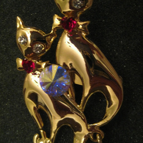Bonetto Watch Cats Rhinestone Brooch Japan Movemnt | Accessories ...